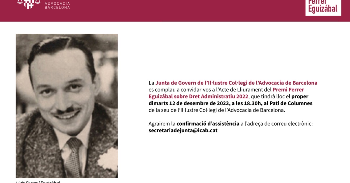 Acto de Entrega del Premio Ferrer Eguizábal sobre Derecho ...