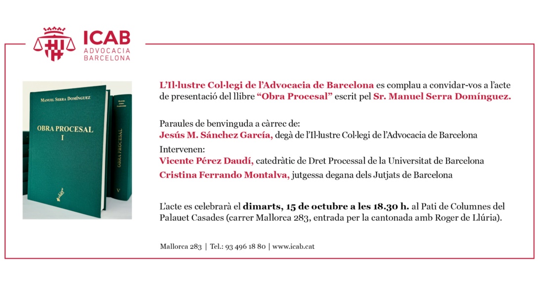 Presentación del libro "Obra Procesal", de Manuel Serra